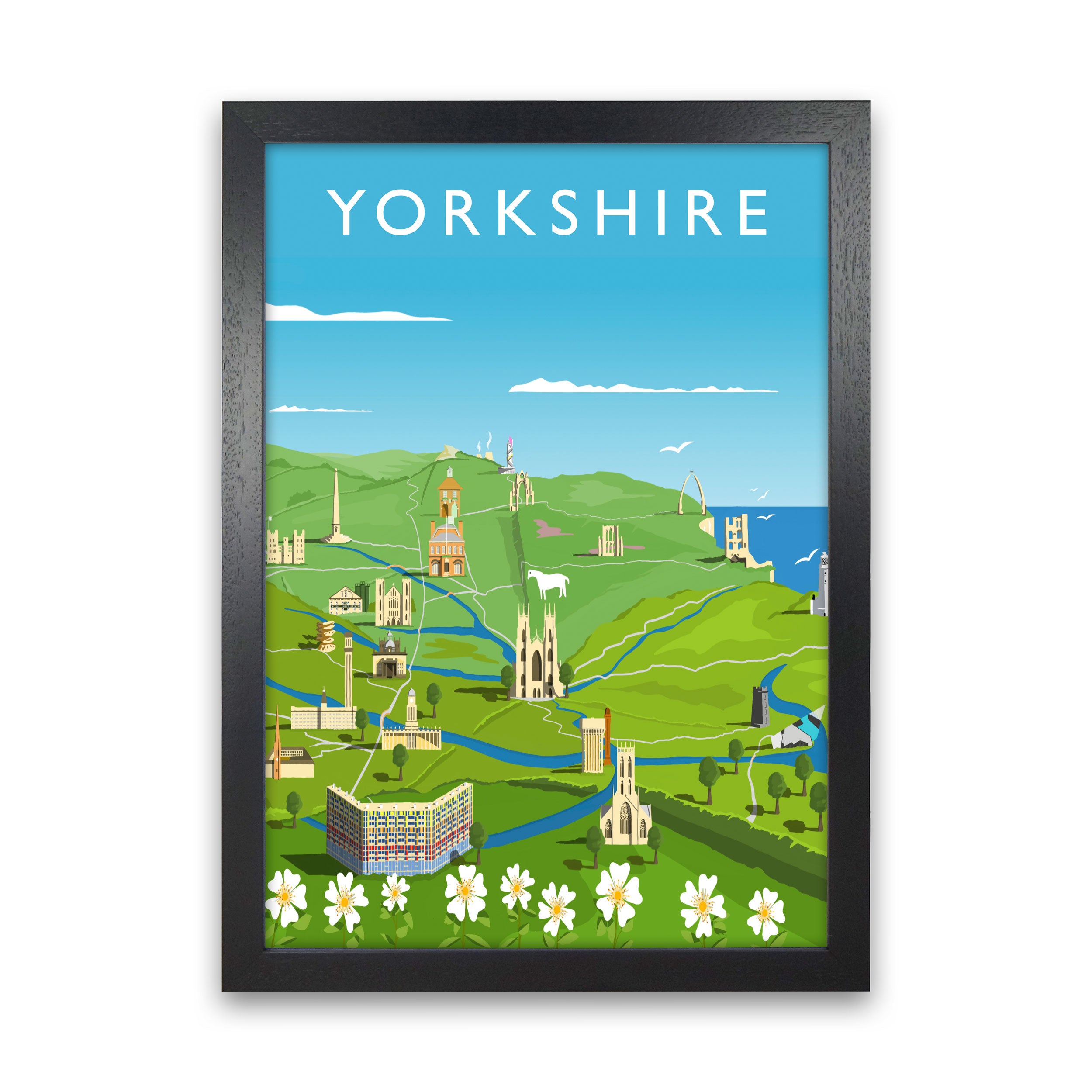 Yorkshire (Portrait) Art Print Vintage Travel Poster by Richard O'Neil ...